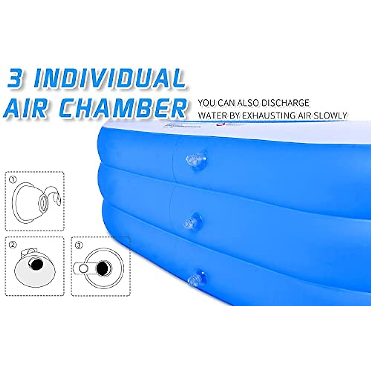 Inflatable Swimming Pools 120" X 72" X 22"Full Size Splashing Pool for Adults, Kids, Toddlers, Blow up Paddling Pool for Indoor,Outdoor, Garden, Courtyard, Summer Party