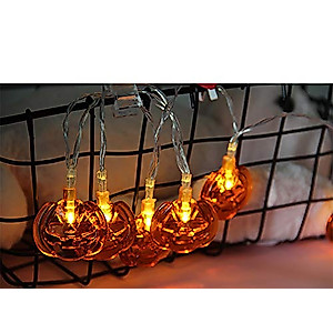 RISEDC Halloween LED String Lights Pumpkin Lantern DIY Garden Strings Home Outdoor Decor lamp Battery Powered-Pumpkin LanternA