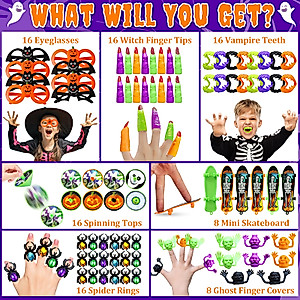 176PCS Halloween Party Favors for Kids, Halloween Glasses Gift Bags Goodies for Boys Girls Halloween Bulk Fillers Bags Halloween Treats Non-Candy School Classroom Prizes Halloween Gifts Trick or Treat
