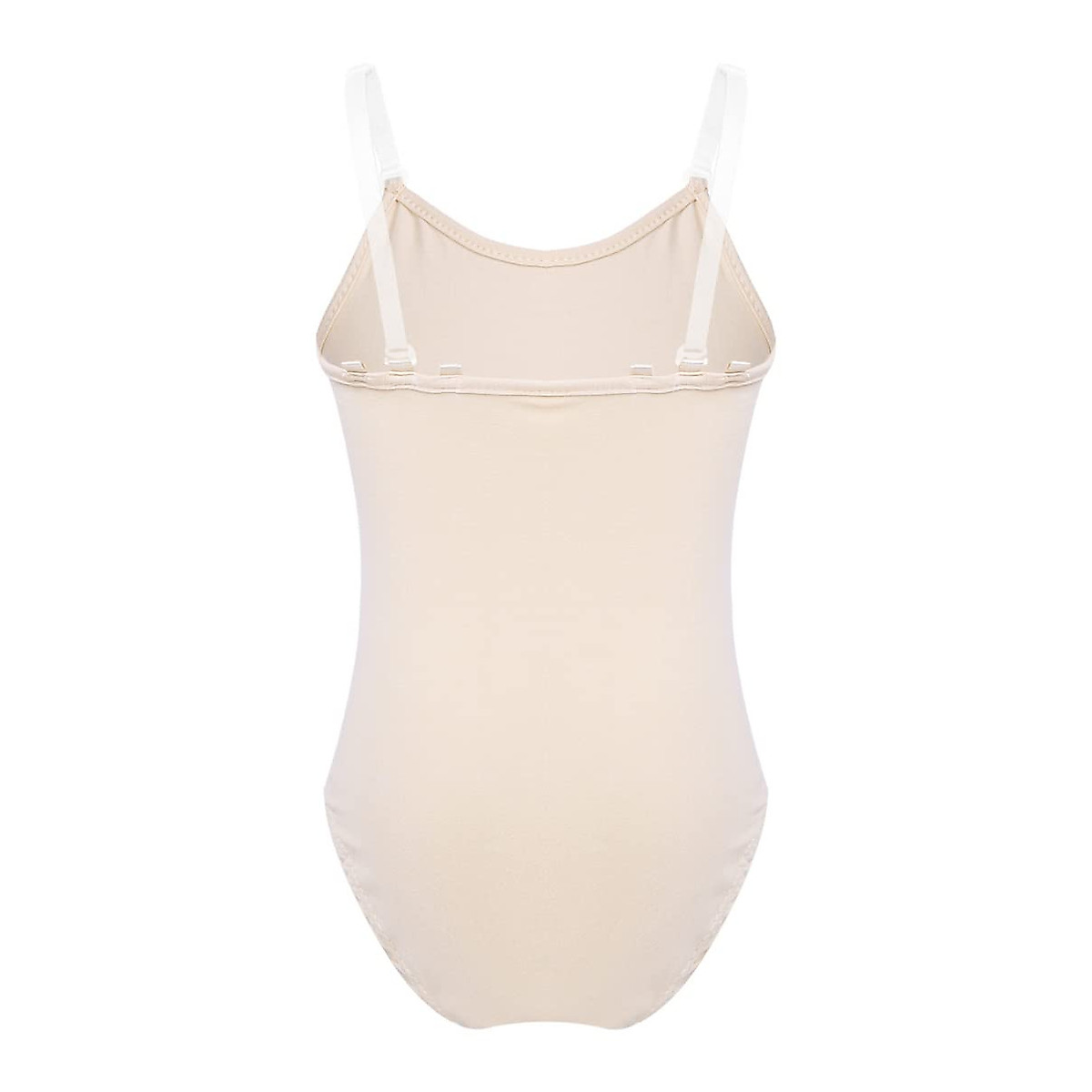 dPois Kids Girls Basic Ballet Leotard Gymnastics Dance Unitard One Piece Strechy Bodysuit Dancewear Activewear Nude 7-8 Years