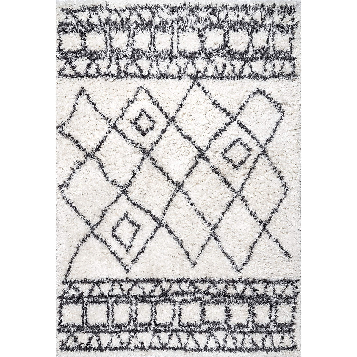 nuLOOM Sheena Cozy Shag Tribal Area Rug, 8x10, Beige