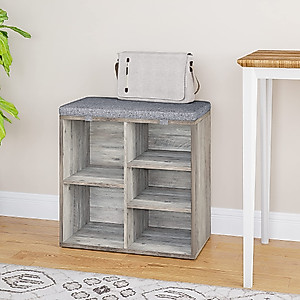 IDEALHOUSE Shoe Storage Bench Cubby Organizer for Entryway - 20" Shoe Bench Storage Rack with Foam Pad Seating Cushion for Hallway Bedroom Living Room Dorm and Small Apartment