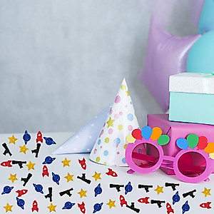 100pcs Outer Space Confetti, Rocket Star Table Confetti for Baby Shower, Sapce Birthday Paper Scatters, Outer Space Galaxy Theme 1st/2nd Birthday Party Table Decoration