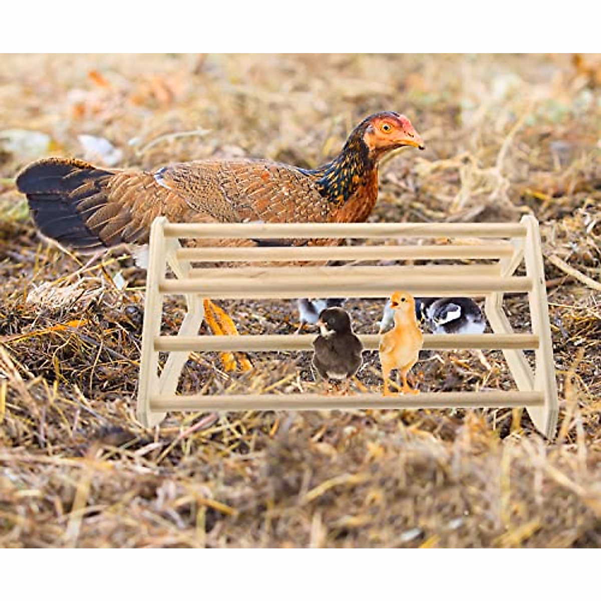 CooShou 3 Pack Chick Perch Chick Toys Chick Wooden Roosting Bar Chick Jungle Gym Perch Stand for Chicken Brooder, Coop Baby Chicks