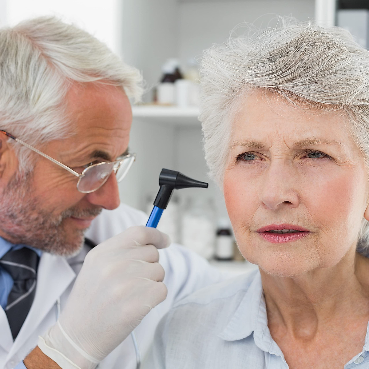 SURGICAL ONLINE Fiber Optic Mini Otoscope Rainbow Many Colors - Pocket Otoscope with Case ENT Diagnostic Set w/Extra Bulb Included (Burgundy)