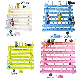 PeavyTailor 70 Spools Thread Holder Thread Rack Sewing Thread Organizer Thread Stand Spool Holder for Sewing and Embroidery Quilting. Threads Spool Rack has Holes to Hold on The Wall Green