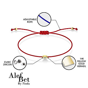 Alef Bet by Paula Red String of Fate Protection Bracelets With Sparkling Evil Eye for Luck and Blessings Unisex Design