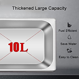 Large Capacity Countertop LPG/Gas Fryer, Commercial Stainless Steel Gas Fryer, for French Fries Turkey Donuts Home Kitchen Restaurant (Size : 10L)