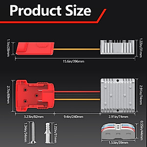 18V to 12V Step Down Converter Aadpter for Milwaukee M18 Batteries, DC 18V to DC 12V 15A 180W Milwaukee Power Wheel Inverter, Buck Boost Voltage Regulator with Low Voltage Protection (No Battery)