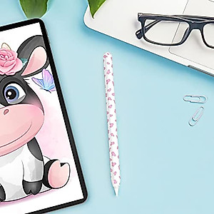 NIUTRENDZ Cow Print Case for Apple Pencil 2nd Generation Case Cover Silicone Protective Sleeve Skin Accessories with 10pcs Apple Pencil Tips Cover (Pink)