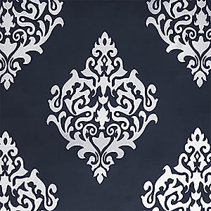 Exclusive Home Medallion Room Darkening Blackout Grommet Top Curtain Panel Pair, 52"x84", Peacoat Blue