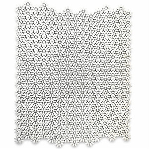 Stone Center Online Carrara White Marble Daisy Flower Pattern Mosaic Tile Honed Kitchen Bath Wall Floor Backsplash Shower (1 Sheet)