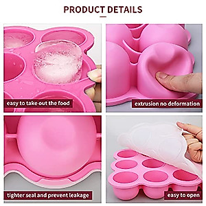 2 Pack Baby Food Containers, Freezer Tray with Lid, BPA Free Silicone Molds, 12 Cubes & 10 Cubes, Individual 75ml Per Cube, Perfect for Homemade Baby Food, Breast Milk- Microwave, Oven