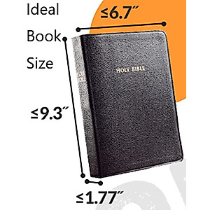 ASH CROSS Bible Cover Bag with Two Bands to Hold Bible, Handle and Zippered Pocket, Carrying Book Case, Bible Tote Bag for Fathers Mothers Mom Kids, Catholic Church, Christian Gifts