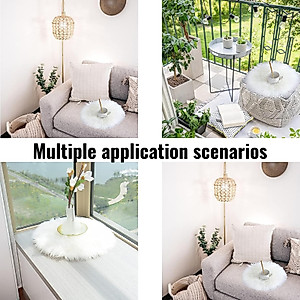 NINGDAN 2Pcs 12 inches Mini Faux Fur Sheepskin Rugs,Fluffy Living Room Carpet Mini Small Size,for Photographing Background of Jewellery,Locker Accessories for Girls,Locker Rug (White and Pink)