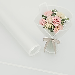 Frosted Flower Wrapping Paper White Lines Gift Packaging Florist Bouquet Supplies 20 Counts (White)
