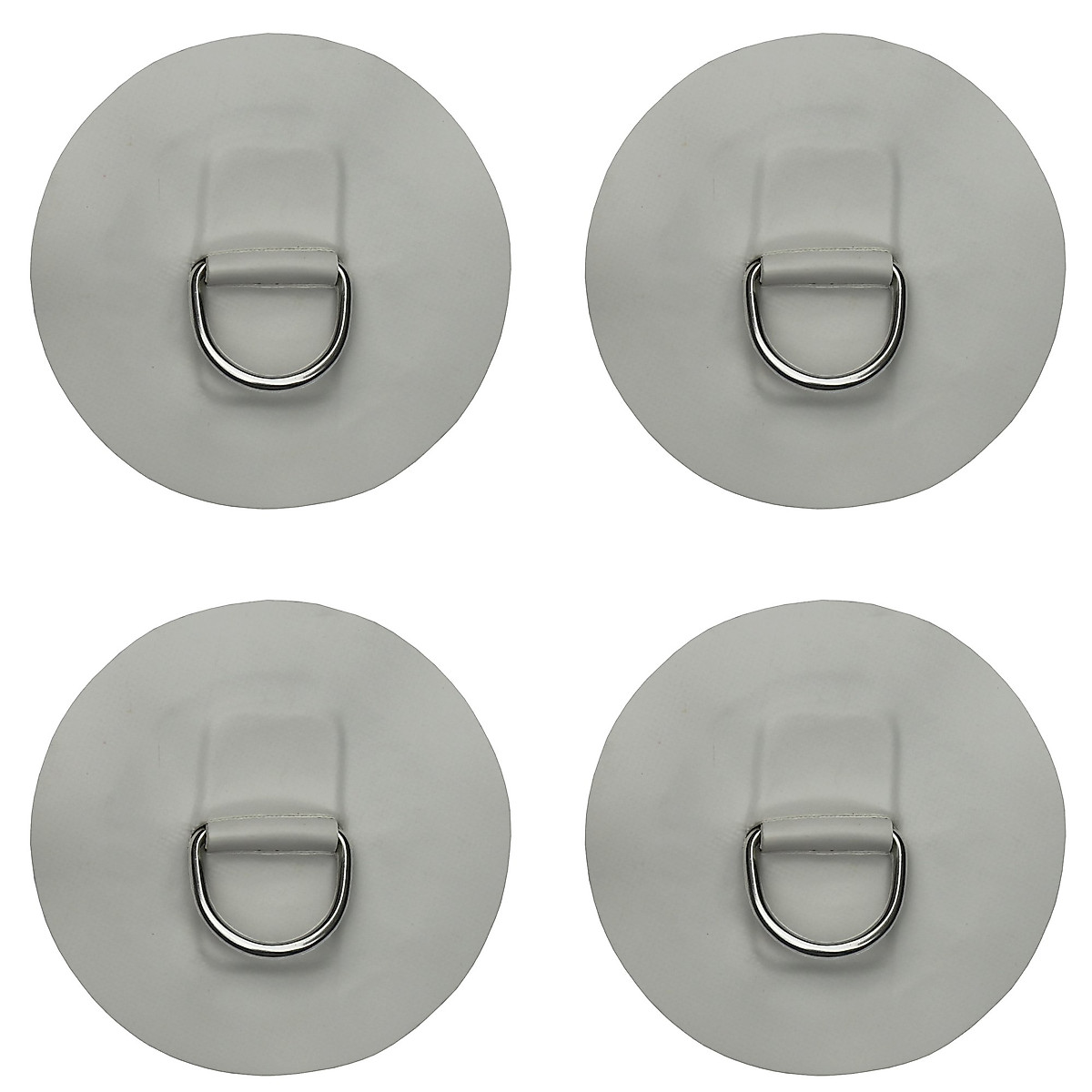 YYST 4 X Stainless Steel D-ring Pad/patch for PVC Inflatable Boat Raft Dinghy Kayak - No Glue included- Instruction Included- Light Grey