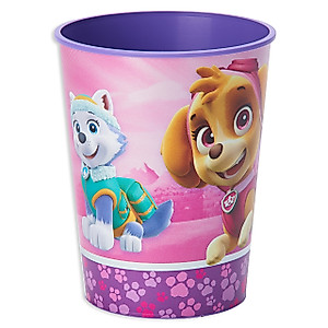American Greetings Paw Patrol Party Supplies, Pink Plastic Cups (12-Count) & Paw Patrol Party Supplies, 16 oz. Reusable Plastic Party Cups (12-Count)