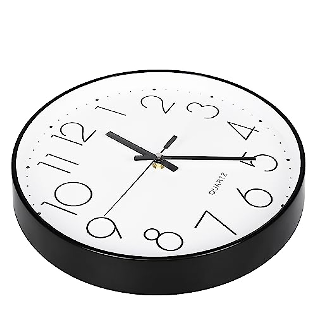Yoiolclc Wall Clock Silent Non-Ticking Modern Round Wall Clocks Battery Operated for Kitchen, School, Office (10 Inch, Black)