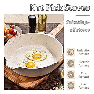 Aroplor Non Stick Pots Pancake Maker Crepe Maker Maifan Stones 11-inch Nonstick Wok Household Steak Fried Egg Induction Woks Smoke-Free Stir Fry Pans