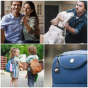 Ainiv Holder Case for AirTags, Waterproof Protective Case for AirTags, Ultra Light Anti-Scratch Protective AirTag with Keychain, Item Finders for Pets, Luggage, Wallet, Backpacks-Black