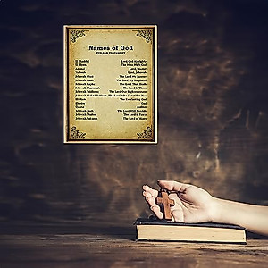 Names Of God - Christian Wall Art Decor, Inspirational Bible Verse Wall Art Print For Home Decor, Office Decor, Church Decor, Living Room & Bedroom Decor, Unframed Scripture Wall Print - 8x10”