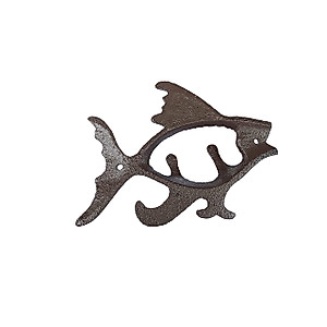 YUMBOR Set of 2 Rustic Heavy Duty Cast Iron Hook Wall Art Décor Hanging Towel Key Coat Rack Durable Iron Hanger Living Room Bathroom Room Kitchen Wall Decoration