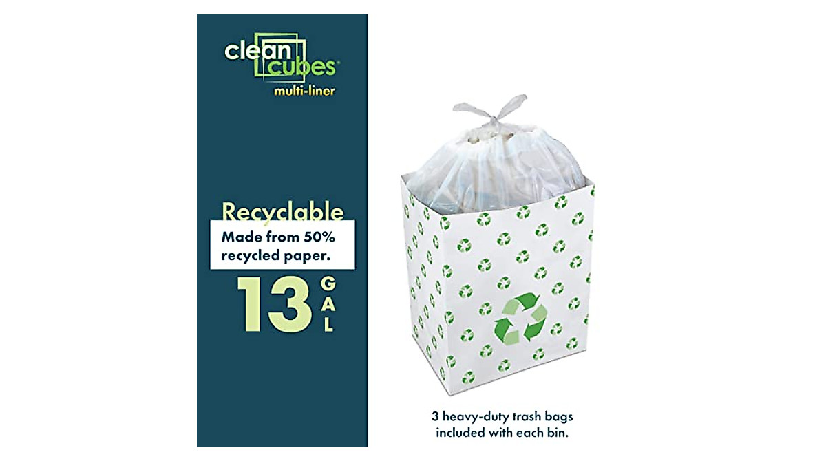 Clean Cubes: Eco-Friendly 13 Gallon Trash & Recycle Bins