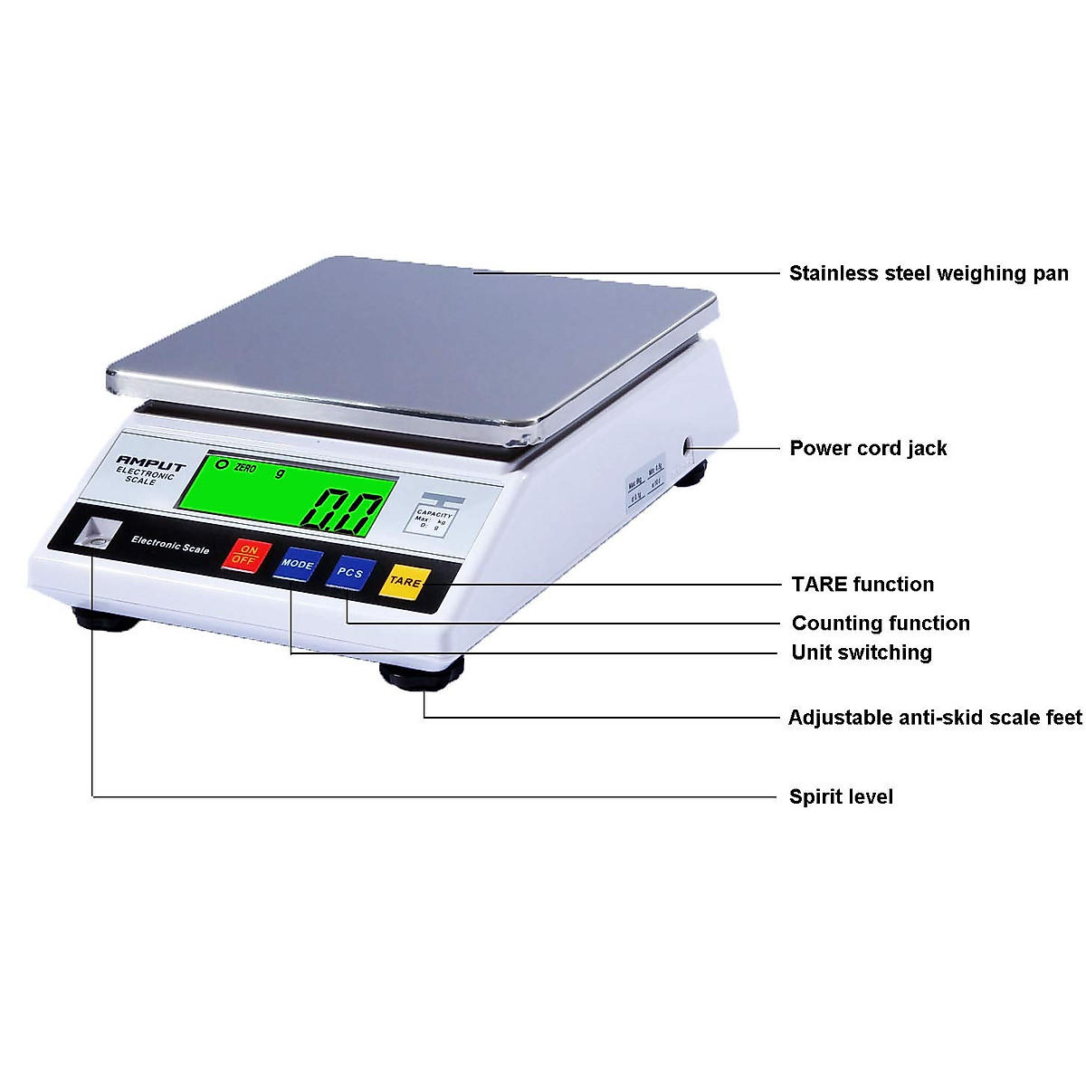 RESHY High Precision 10kg x 0.1g Lab Scale Digital Kitchen Scale Large Food Gram Scale Industrial Counting Scale Jewery Scientific Scale,for Laboratory,Cooking, Baking, Weight Loss,CE Certified