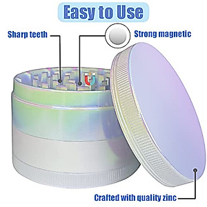 Hasbud Grinder 2.5 Inch Large Size Grinder, Rainbow White