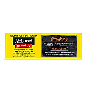Airborne 1000mg Vitamin C with Zinc, SUGAR FREE Effervescent Tablets, Immune Support Supplement with Powerful Antioxidants Vitamins A C & E - 30 Fizzy Drink Tablets, Zesty Orange Flavor