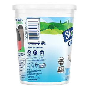 Stonyfield Organic Nonfat Yogurt, Plain, 32 oz.; Multiserving Yogurt Snack & Cooking Substitute