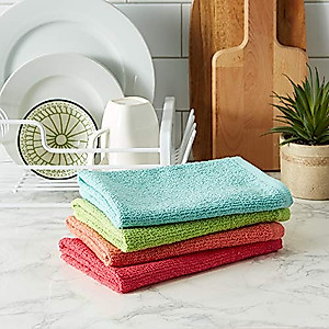 DII Basic Barmop Collection Multi-Purpose Cleaning, Dishtowel Set, Bright, 4 Piece