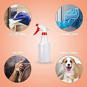 JohnBee Empty Spray Bottles (16oz/2Pack) - Adjustable Spray Bottles for Cleaning Solutions - No Leak and Clog - HDPE spray bottle For Plants, Pet, Bleach Spray, Vinegar, BBQ, and Rubbing Alcohol.