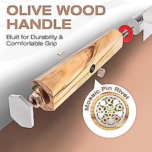 FUJUNI Damascus Santoku Knife 7 inch Damascus VG10 Steel 67-Layer -Olive Wood Handle - Razor Sharp Kitchen Knife with Exquisite Box