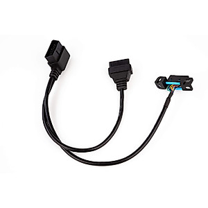 YPP Angled 16pin OBD II Splitter Extension Cable Car Indash Power & Data Cable for GPS Tracker Scan Tool