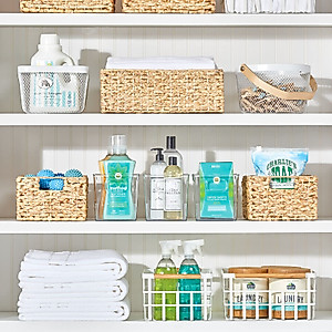 mDesign Deep Plastic Storage Organizer Storage Bin, Game and Comic Organization for Cabinet, Playroom, Shelves, or Closet - Holds Video Games, Tablets, DVDs, or Controllers, Ligne Collection - Clear