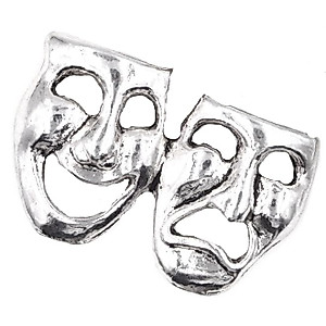It's All About...You! Mini Comedy & Tragedy Mask Stainless Steel Clasp Clip on Charm 80O