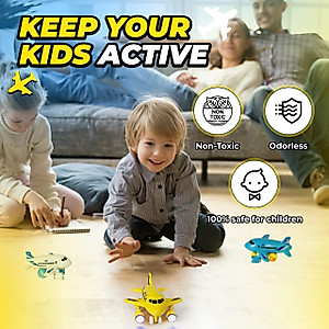 KIDSTHRILL Kids Airplane Toy for Boys & Girls. Set of Three Toy Airplanes with Flashing Lights, Music & Airplane Sound, Push and Go Toy Plane Gift Toys for Toddler Boys 2 3 4 5 6 7 Years Old & up