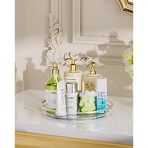 LAMU 2 Pack Lazy Susan Organizer 9.25 inch Turntable for Cabinet, Small Spice Organization for Cabinet, Kitchen, Pantry, Table Top, Fridge, Countertop, Medicine Cabinet Organizer, Clear