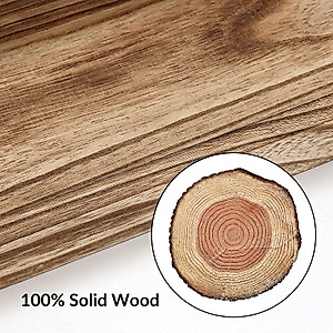 KINLINK Floating Shelves Wall Mounted, Wood Rustic Wall Shelves Set of 2 for Living Room/Bathroom/Bedroom/Kitchen/Farmhouse,Carbonized Black