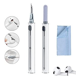Airpod Cleaner Kit，Earbud Cleaning Kit for Airpods Pro 1 2 3， Multi-Function Cleaning Pen with Soft Brush Flocking Sponge，Suitable for Bluetooth Headset, Charging Box, Mobile Phone, Earbud (1Pcs)