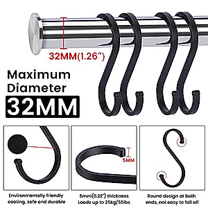 ACMETOP S Hooks 12 Pack Aluminum S Shaped Hooks Heavy Duty