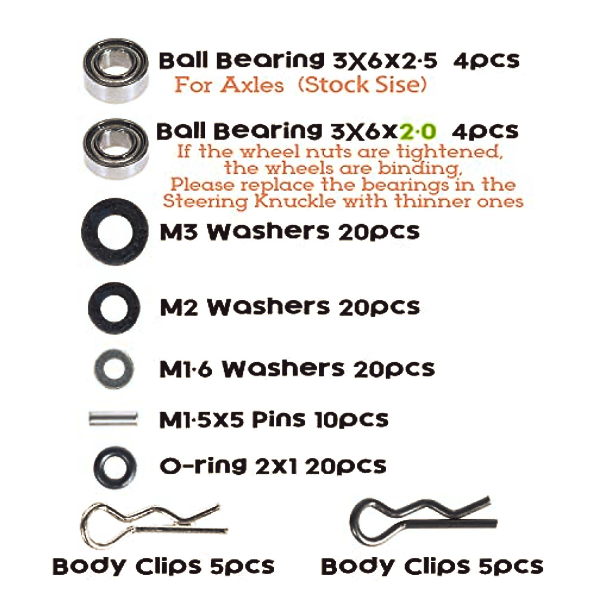 RampCrab Button Head Screws Kit for SCX24 AX24 RC Car, 372Pcs, Come with Tools, Hardened Steel Grade 12.9 Screws, Bearing & Screws with Box for 1/24 RC Car SCX24 C10 Deadbolt JLU Gladiator Bronco