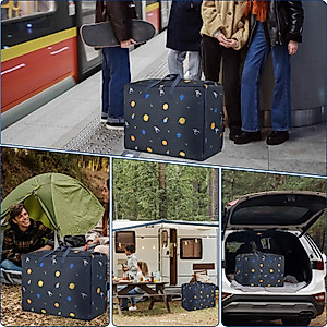 Dntorx 4 Pack 105L Moving Bags, Heavy Duty Storage Bags Large Storage Box with Zips for Moving House Storage Clothes Bedding Duvet Quilt Blankets Waterproof Moving Totes