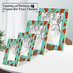 POFATO Watermelon Black Cat 4x6 Picture Frame Wood Photo Frame for Tabletop Display Wall Mount Picture Frame Display 4x 6 Inch Photo Wall Decor Home Gift Frames