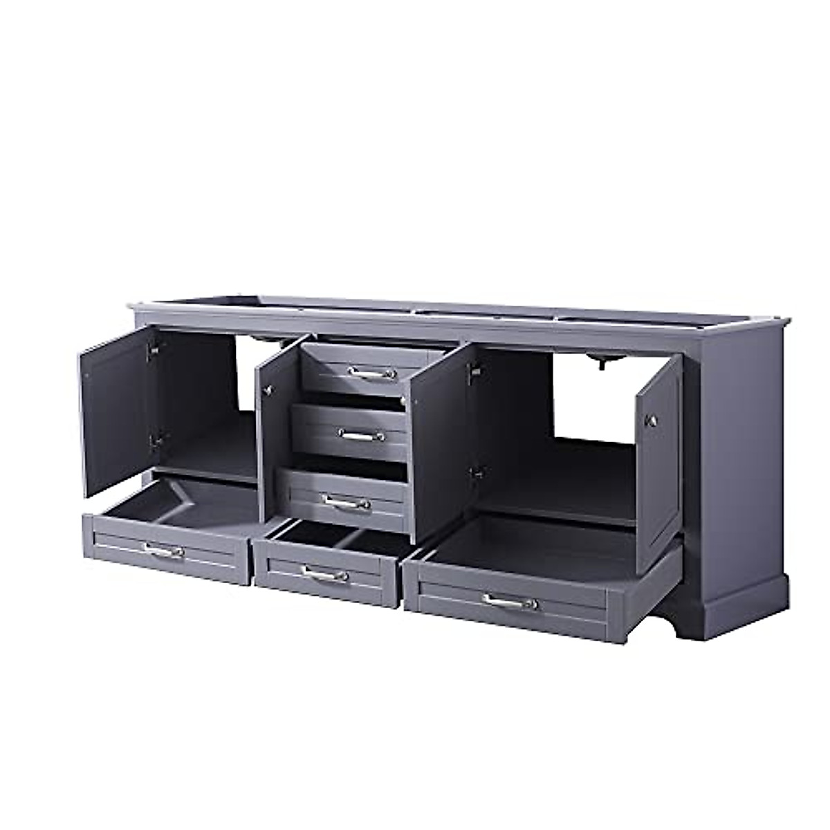 Lexora Dukes 80 in. W x 22 in. D Dark Grey Double Bath Vanity