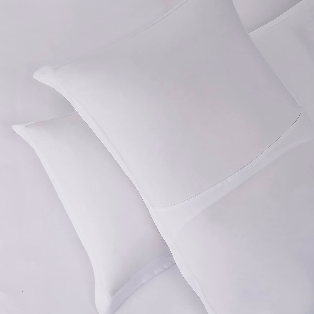 Nestl Double Brushed White Duvet Cover Queen Size 3 Piece Soft Queen Duvet Cover Set + Queen White Pillow Shams Set of 2