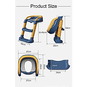 TOWRITE Foldable Toilet Training Potty Seat Chair Toddlers Toilet with Step Stool Ladder and Handles Safe Non-Slip Step PU Cushion for Boys Girls (Pink)