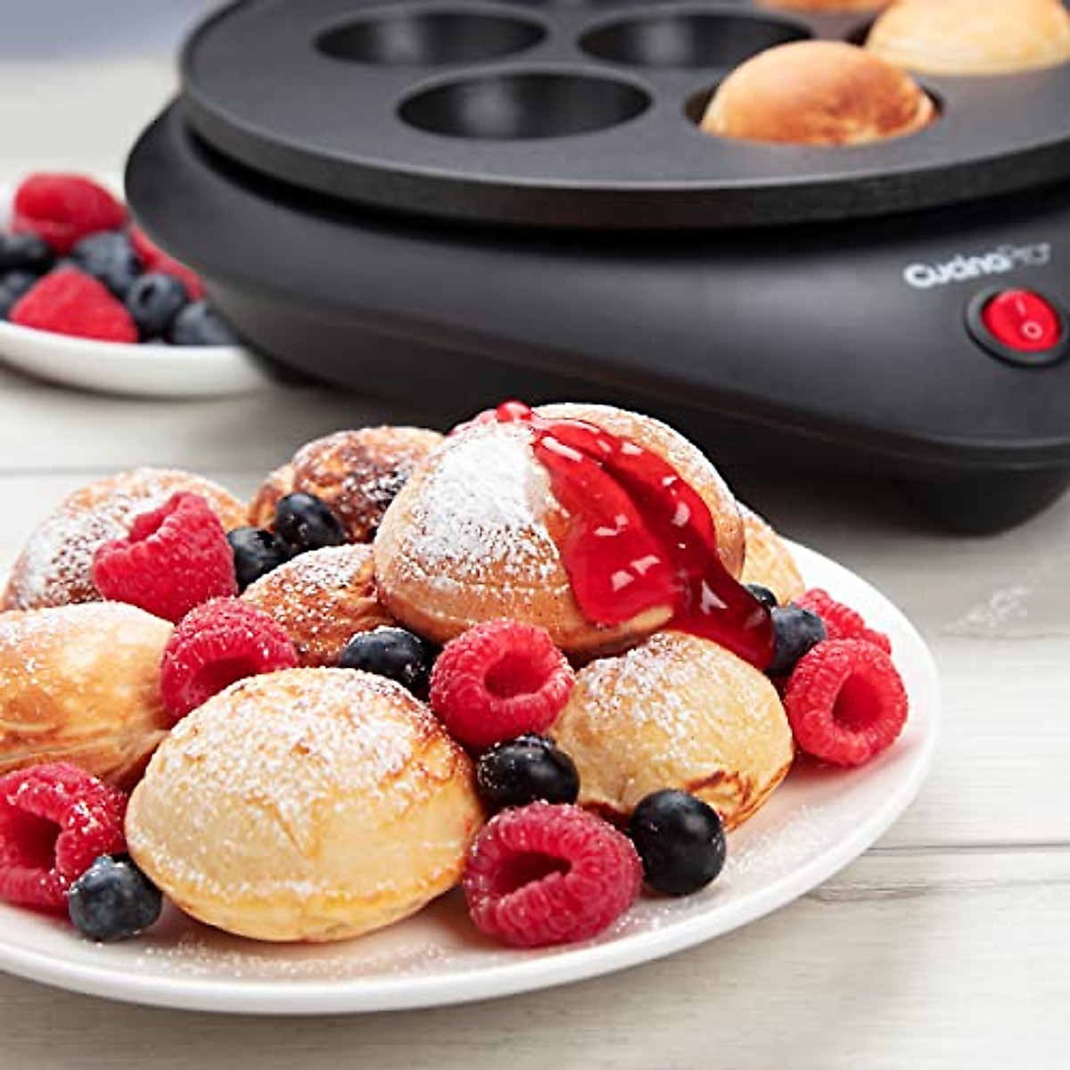 Ebelskiver Maker - Electric Non-stick Baker for Making Takoyaki Ebelskiver plus Octopus Balls, Aebleskivers, Donut Holes and Cake Pops, Unique Danish Pancakes, Unique Holiday Dessert or Gift